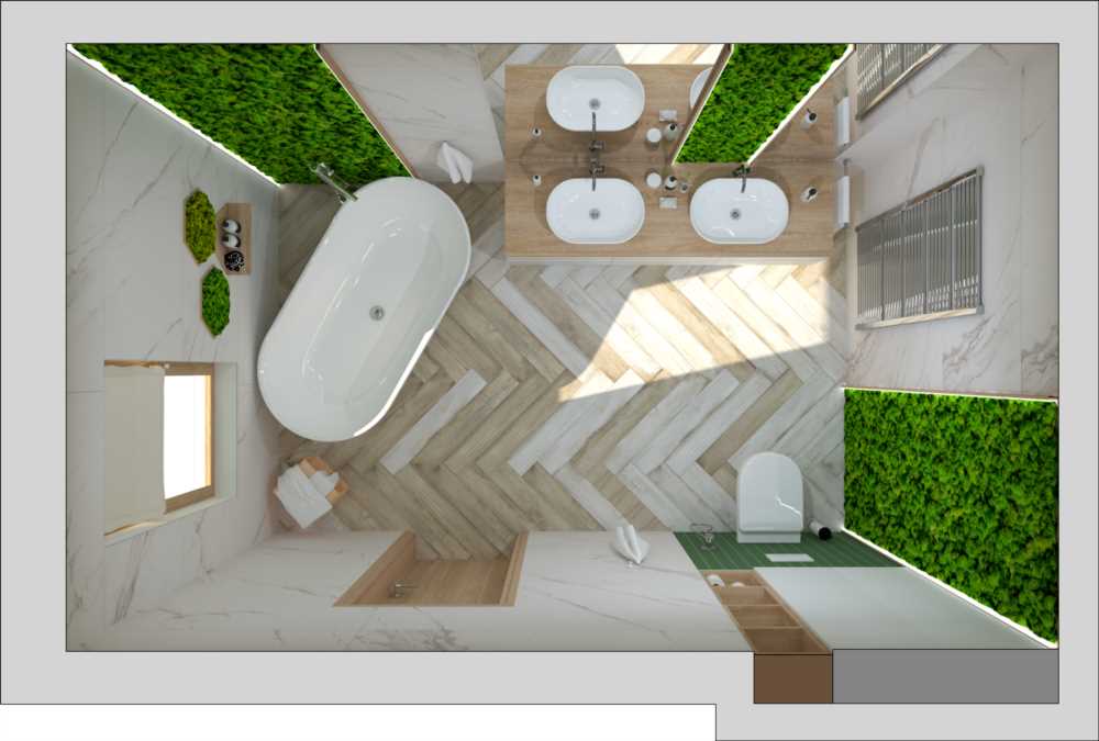Moss Wood Bathroom | ViSoft360